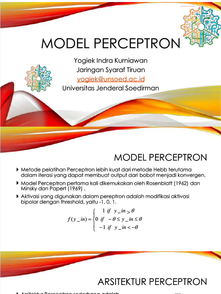 PDF 6 Model Perceptron Yogiek Indra Kurniawan - Compress | PDF