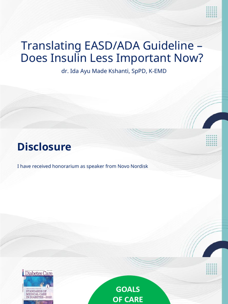 Insulin - Translating ADAEASD Guideline Does Insulin Less Important Now ...