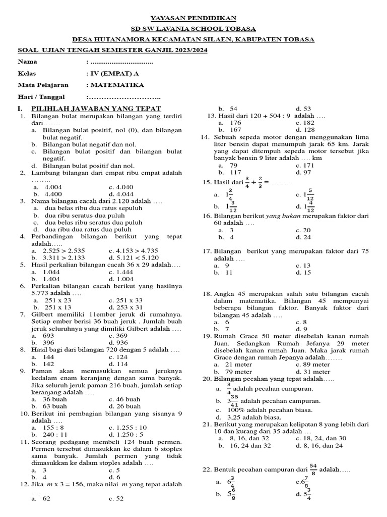 Kelas IV MM Baru | PDF
