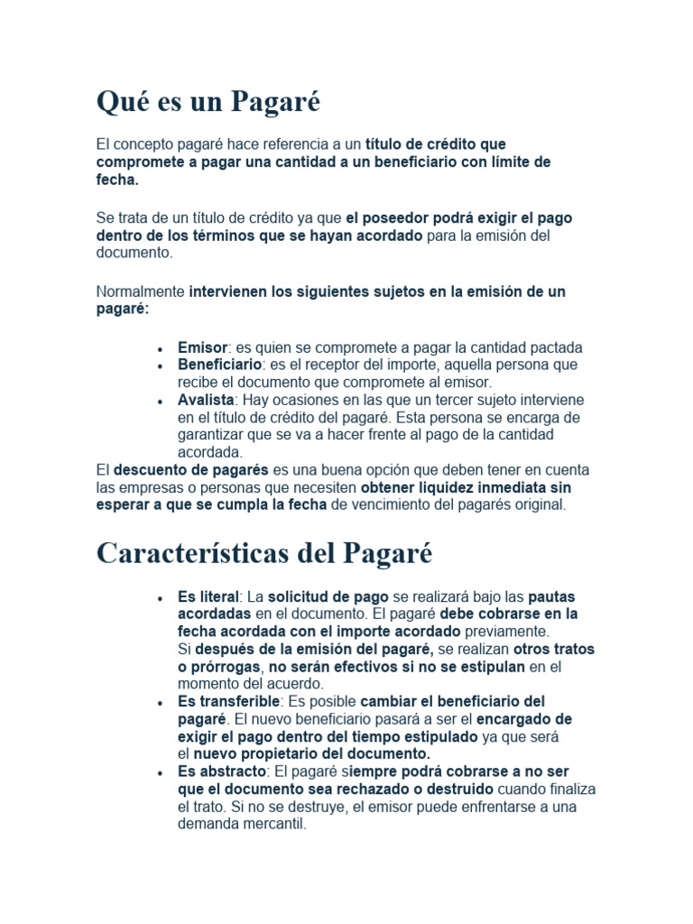 Informacion Pagare | PDF | Pagaré