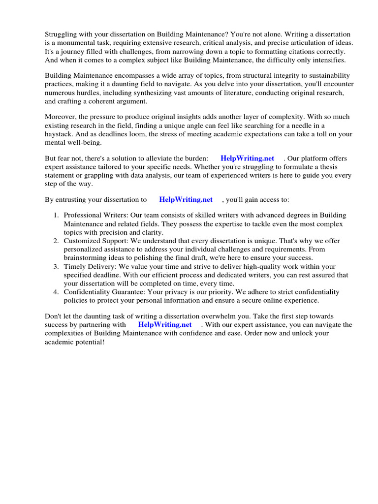 Dissertation Building Maintenance | PDF | Laboratories | Thesis