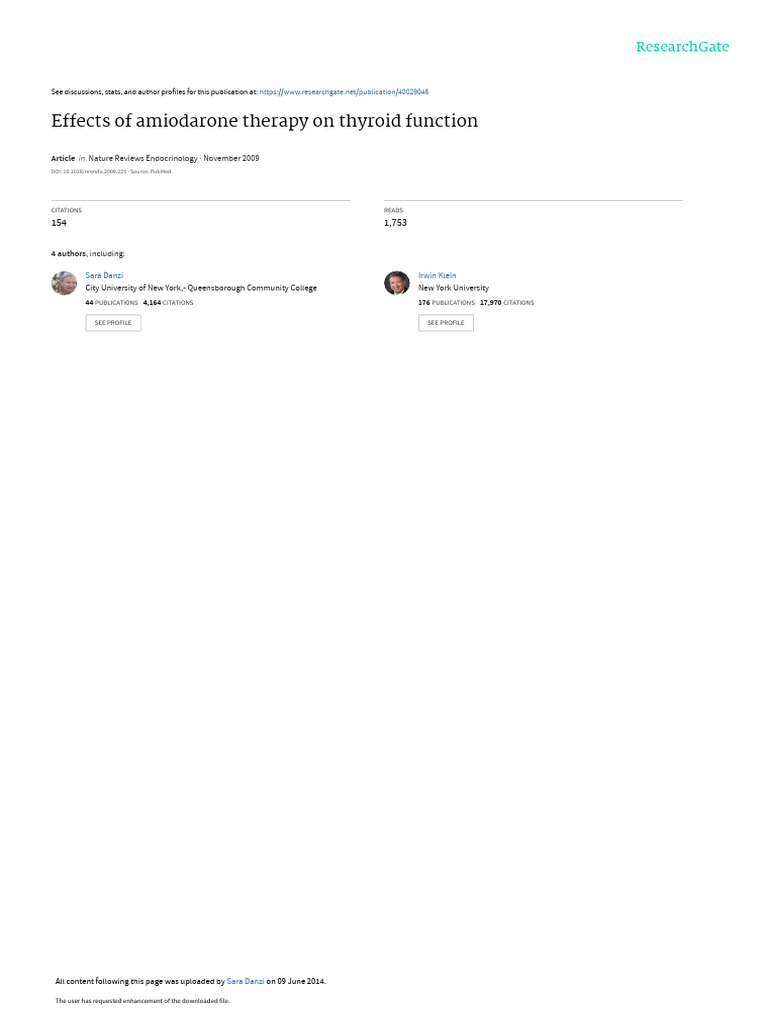 Effects of Amiodarone Therapy On Thyroid Function: Nature Reviews ...