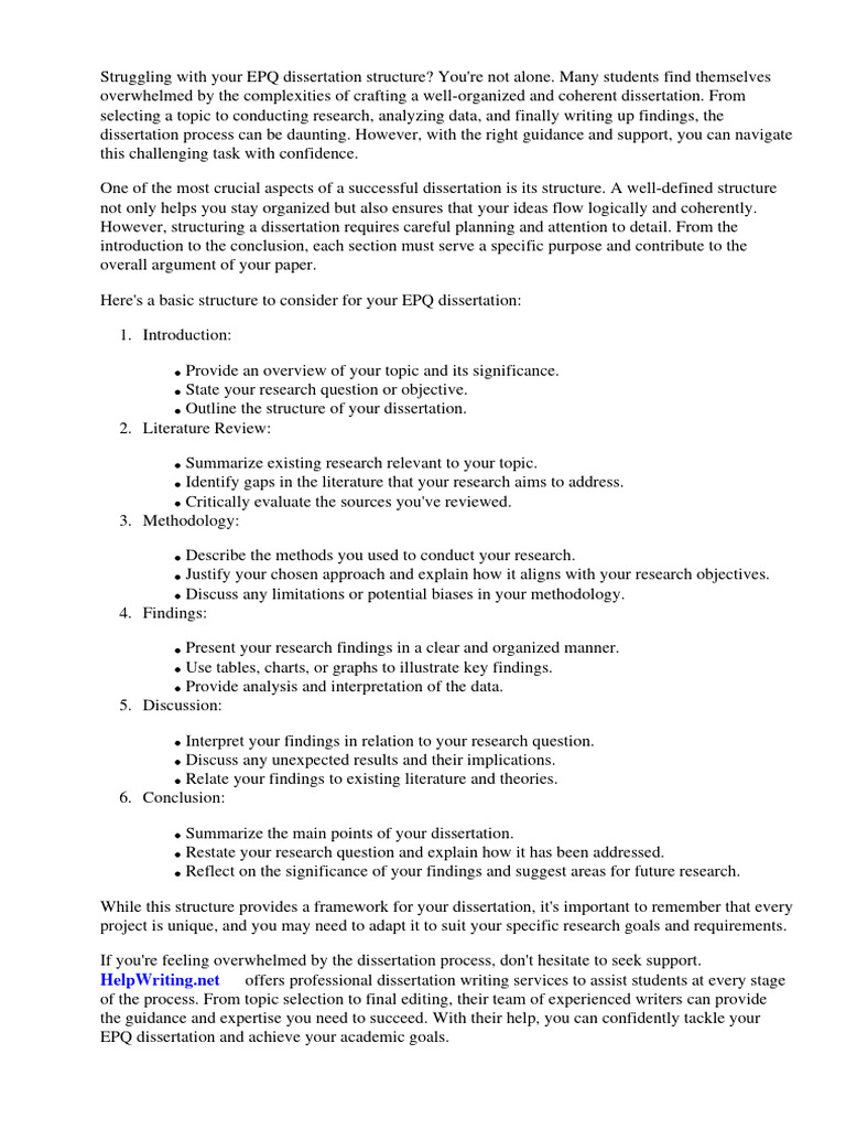 Epq Dissertation Structure | PDF | Methodology