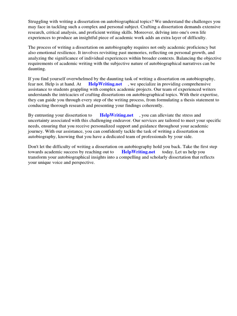 Exemple de Dissertation Sur Lautobiographie | PDF | Thesis | Refinancing