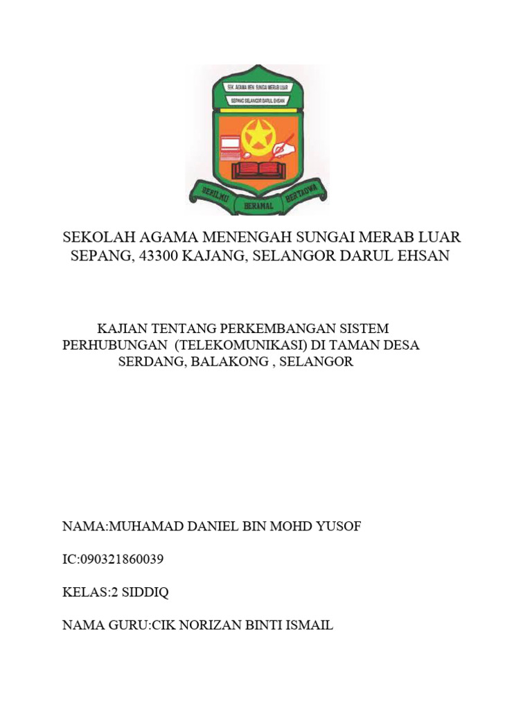 Sekolah Agama Menengah Sungai Merab Luar | PDF