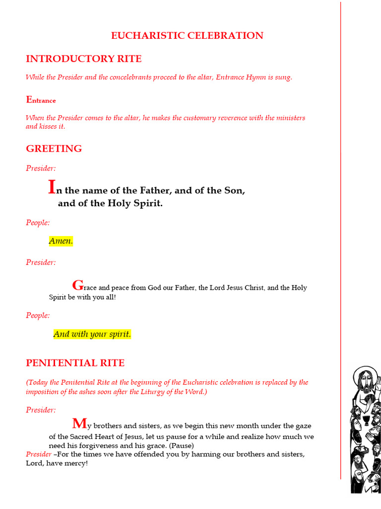 Missal Mass of The First Friday Mass March 1 | PDF | Lord's Prayer ...