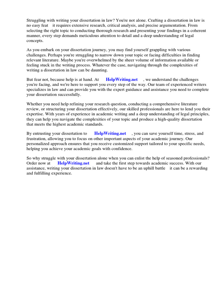 Law Dissertation Writing Help | PDF | Thesis | Crimes