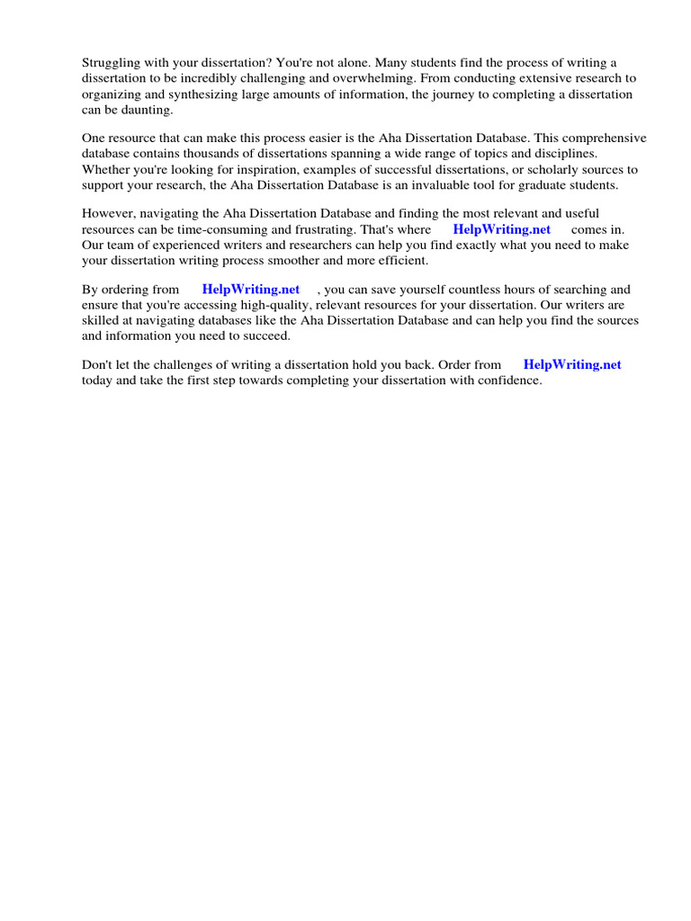 Aha Dissertation Database | PDF | Thesis | Databases