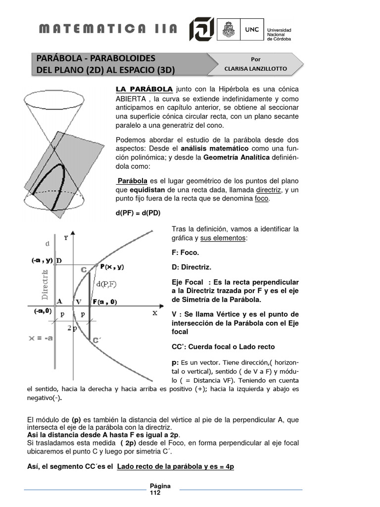 Parábola y Paraboloide | PDF | Sistema de coordenadas Cartesianas ...