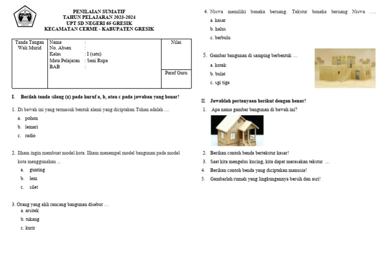 PENILAIAN seni rupa model kota | PDF