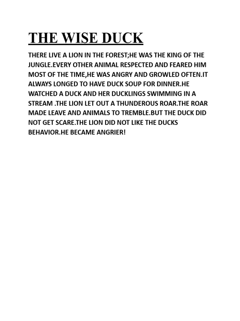 The Wise Duck | PDF