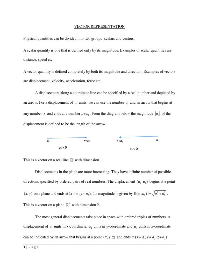 Vector Representation - 084102 | PDF | Euclidean Vector | Classical Mechanics