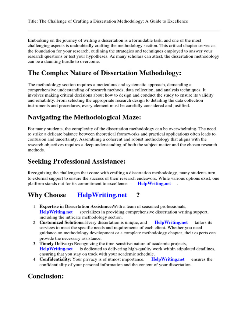 Example of A Dissertation Methodology | PDF | Methodology | Thesis