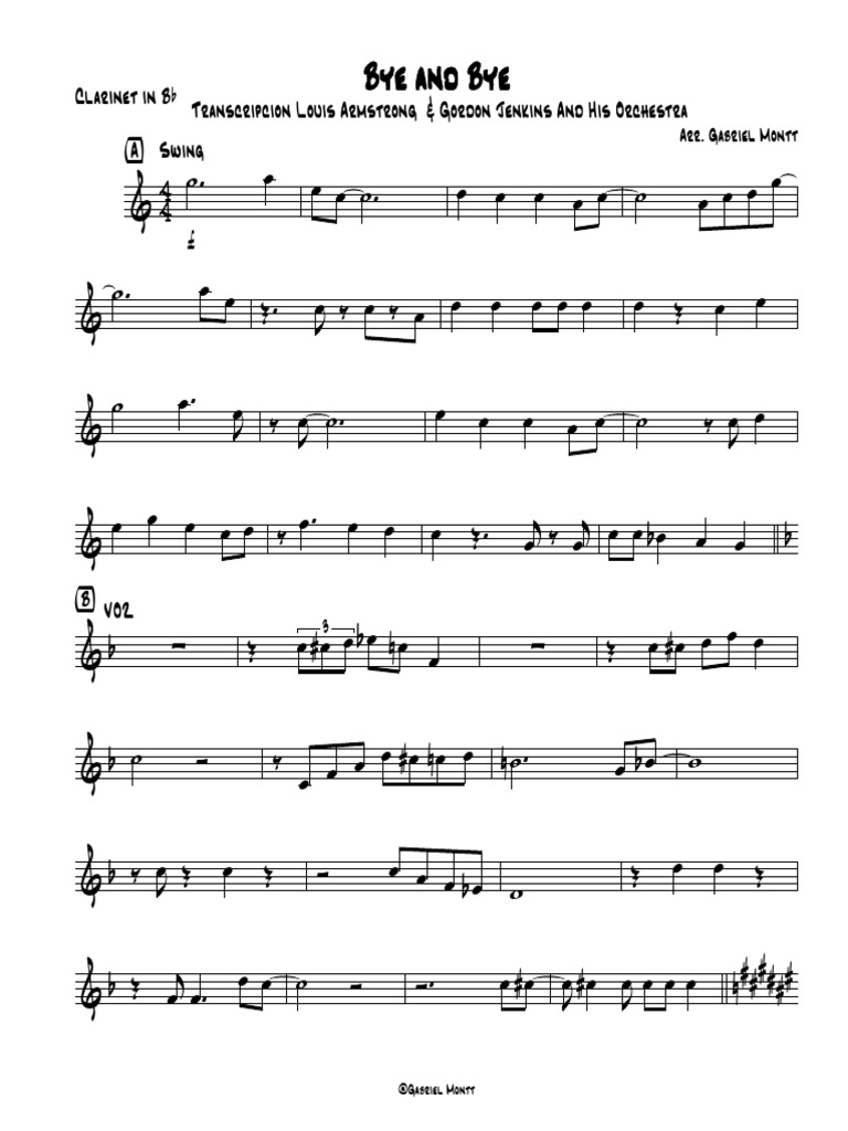 2 Bye and bye - Clarinet in Bb | PDF
