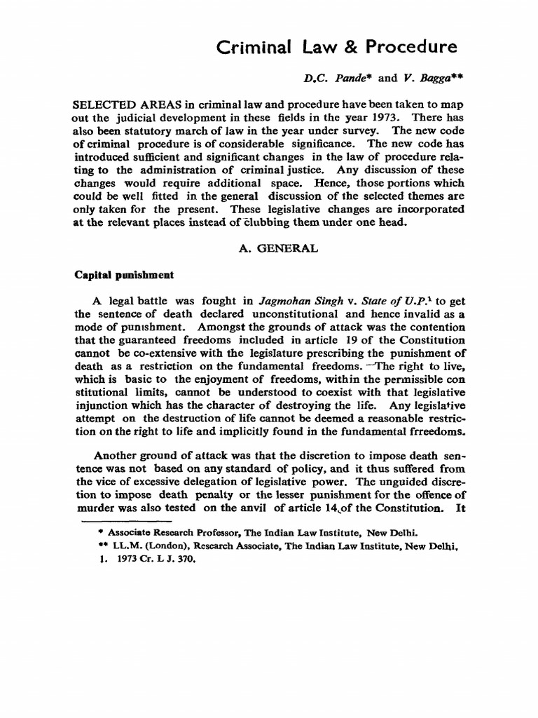 CRPC 1973 | PDF | Insanity Defense | Crimes