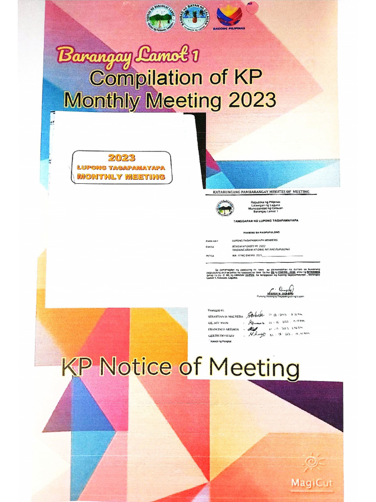 B2. Copies of Minutes of Lupon Meetinga With Attendance Sheet and ...