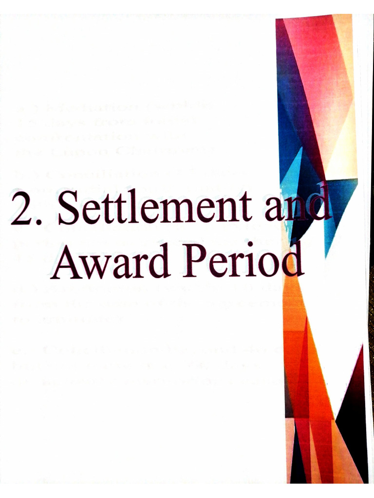 Settlement and Award Period | PDF