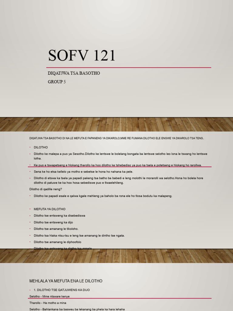 Sofv 121 Dilotho | PDF