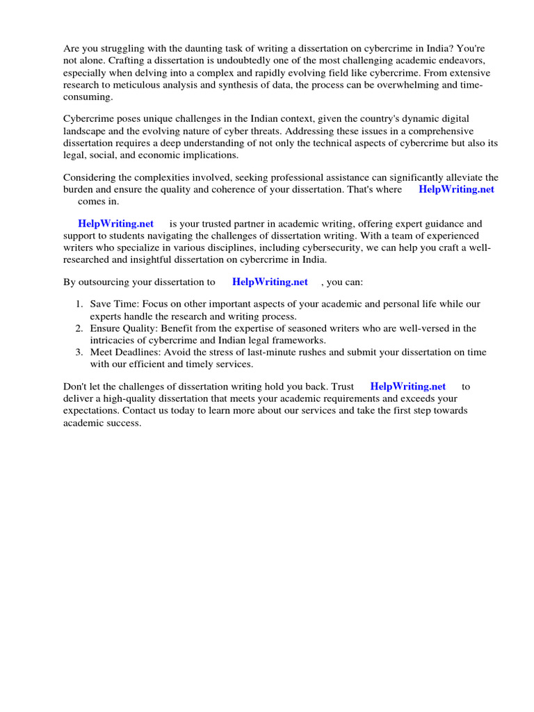 Dissertation On Cybercrime in India | PDF | Cybercrime | Computer Security