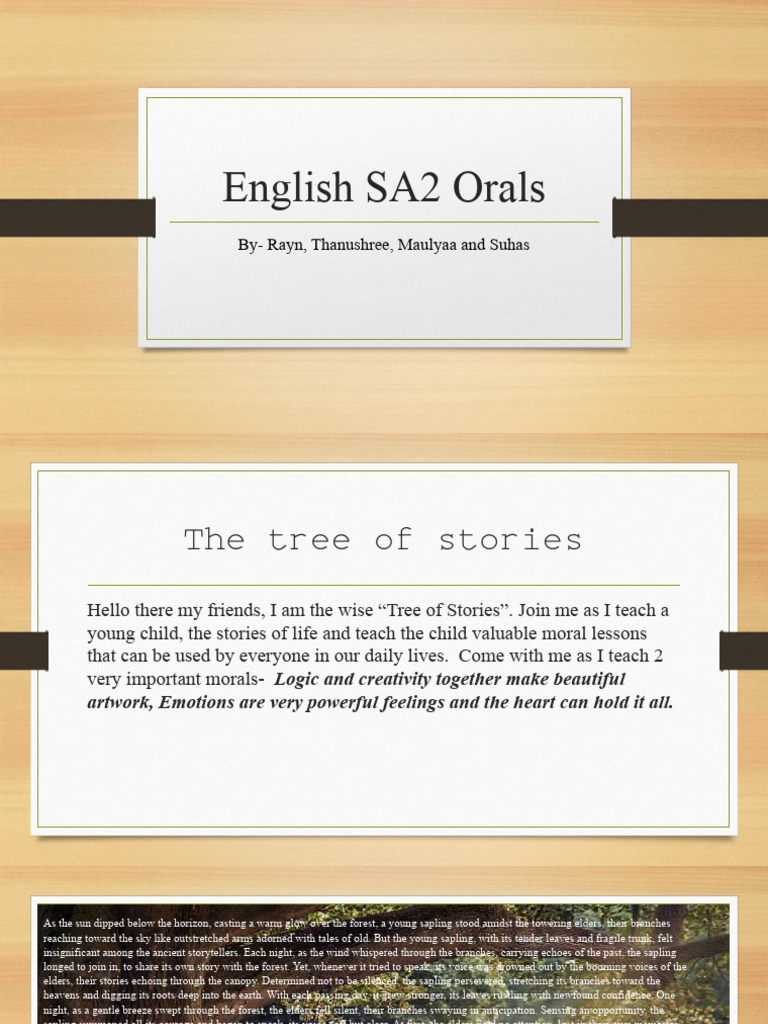 English SA2 Orals | PDF | Trees