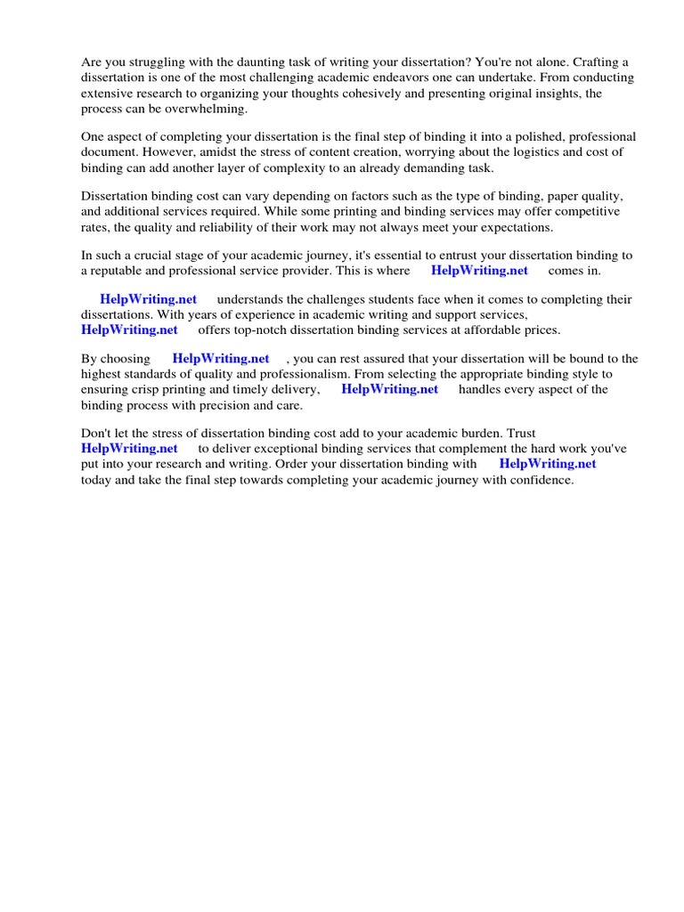 How Much Does Dissertation Binding Cost | PDF | Thesis | Bookbinding