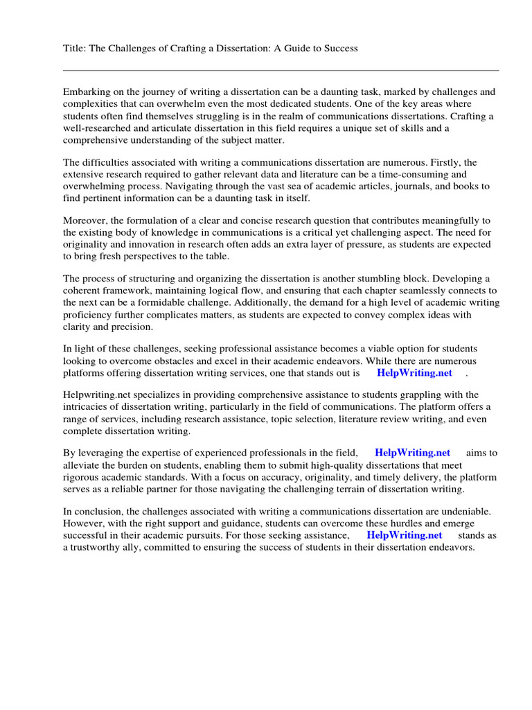 Communications Dissertation Examples | PDF | Palliative Care | Communication