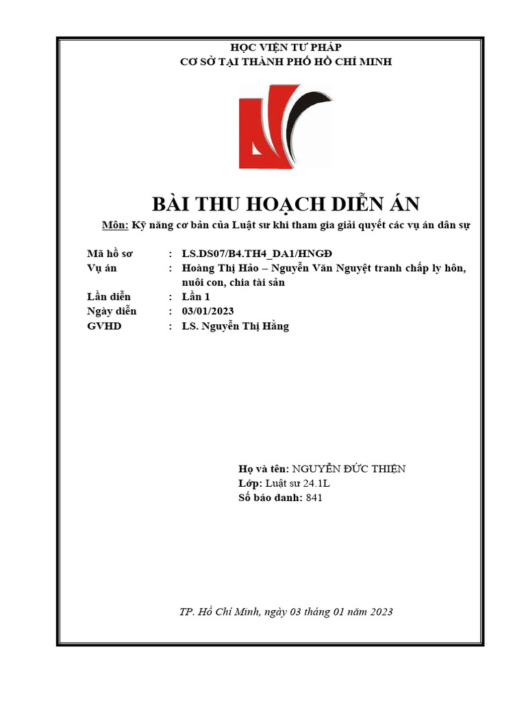 Thiện DA1 HS07 HNGD | PDF