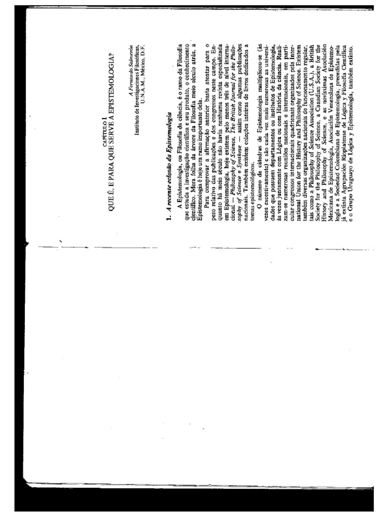 Que E E Para Que Serve A Epistemologia Pdf