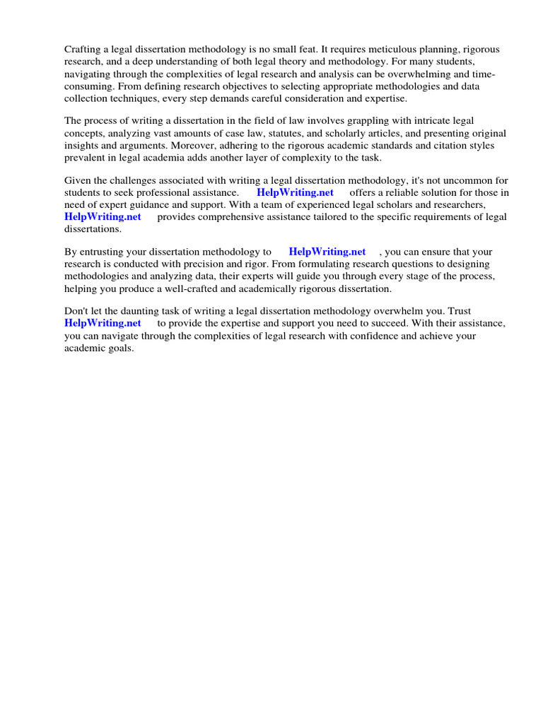 Legal Dissertation Methodology | PDF | Methodology | Thesis