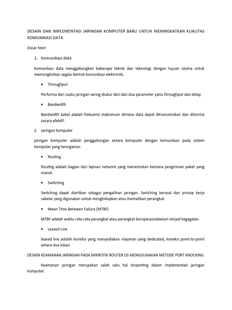 Ringkasan Desain Implementasi | PDF