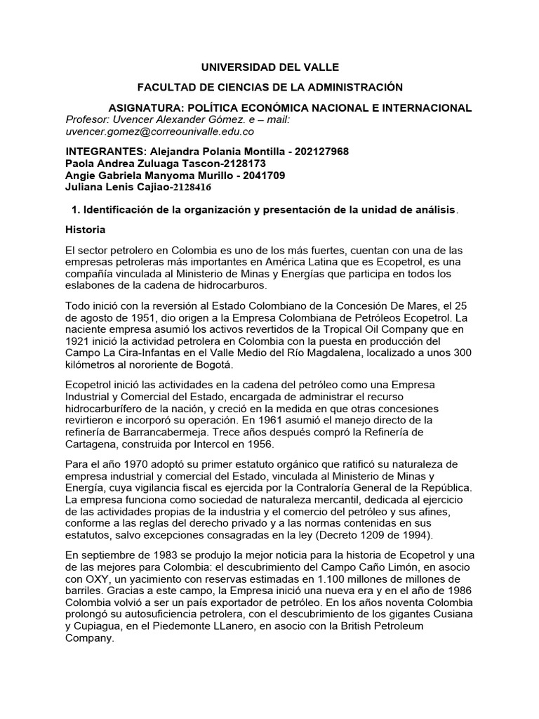 Trabajo Final Politica Economica | PDF | Economias | Business