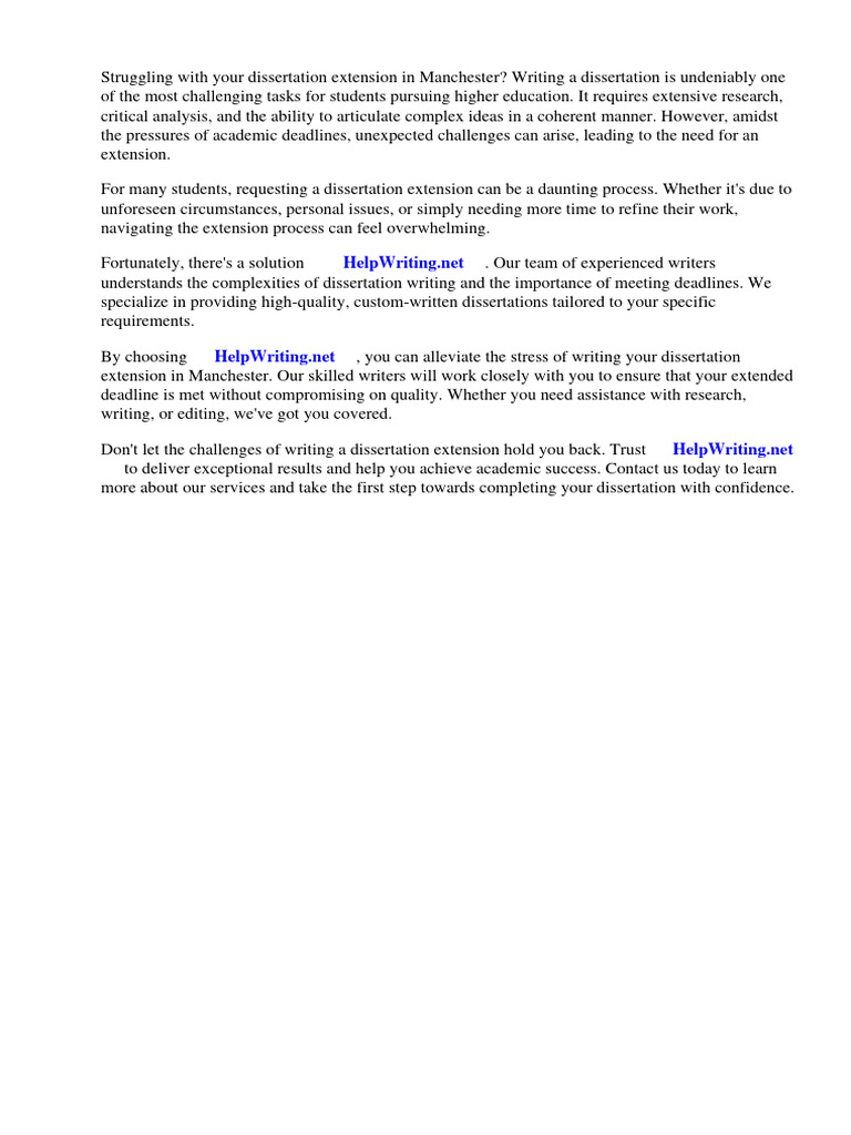Dissertation Extension Manchester | PDF | Thesis | Open Access