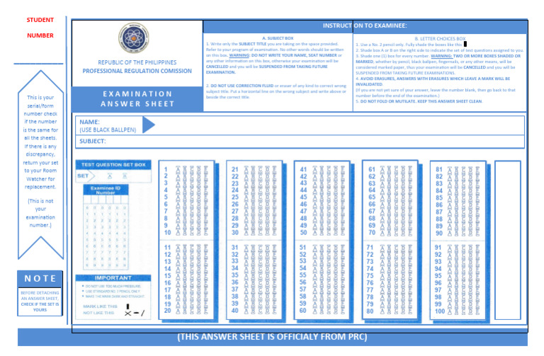 Let Answer Sheet | PDF