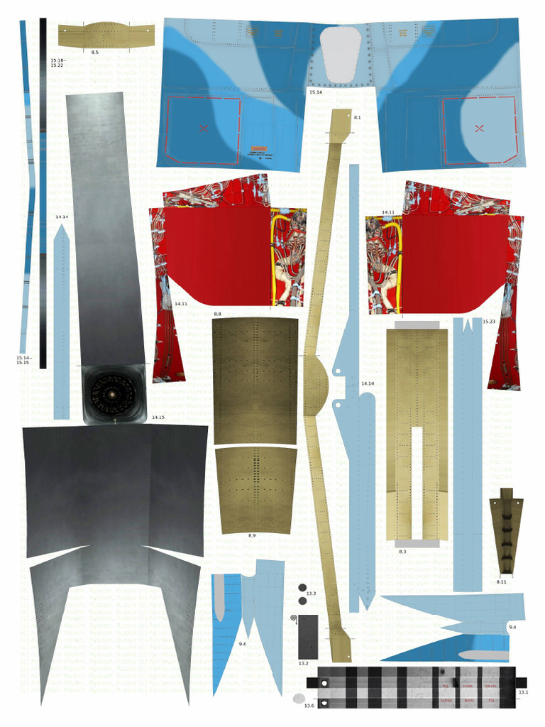 Su-33 Paper Model Template 5 | PDF