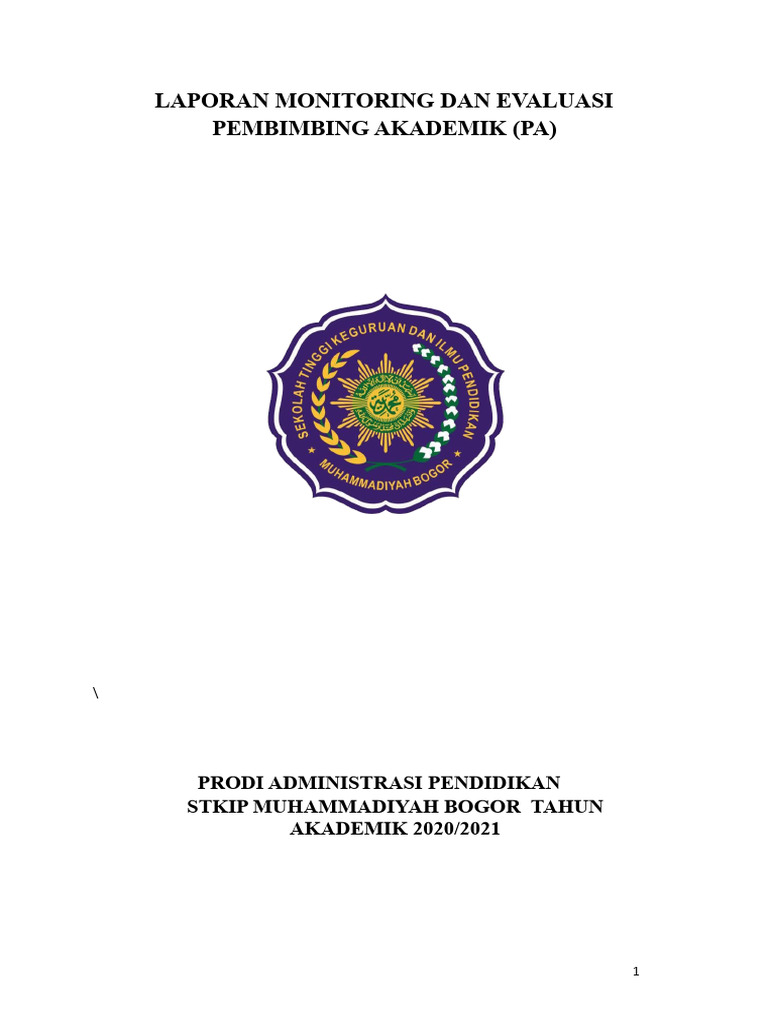 Laporan Monitoring Dan Evaluasi Pembimbing Akademik | PDF