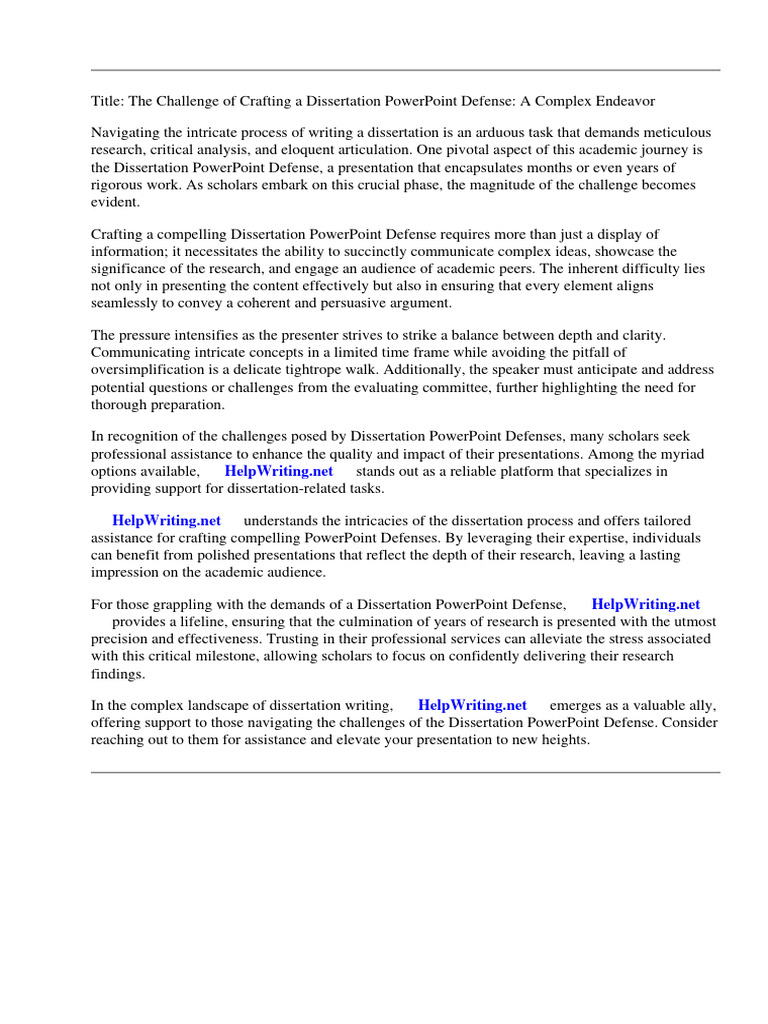 Dissertation Powerpoint Defense | PDF | Thesis | Microsoft Power Point