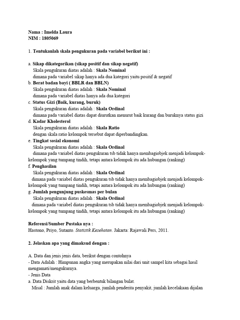 Tugas Matrikulasi Biostatistik Epidemiologi S2 Hangtuah | PDF