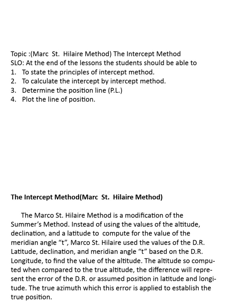 Intercept Method | PDF | Cartography | Navigation