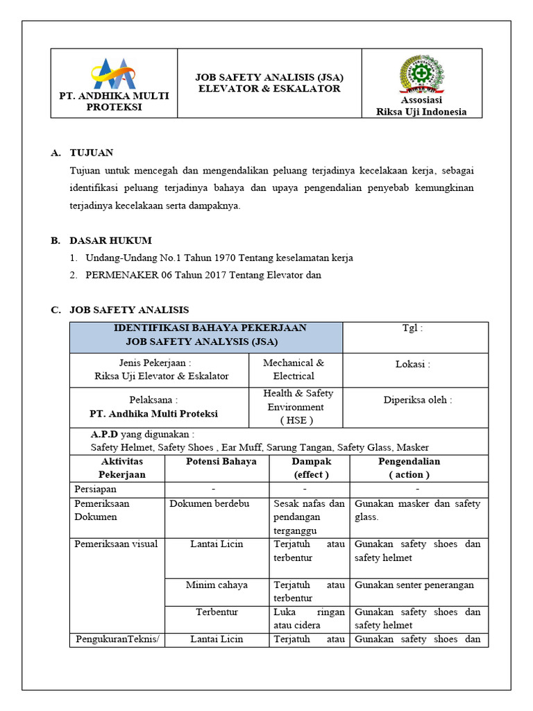 2.jsa Elevator Dan Eskalator | PDF