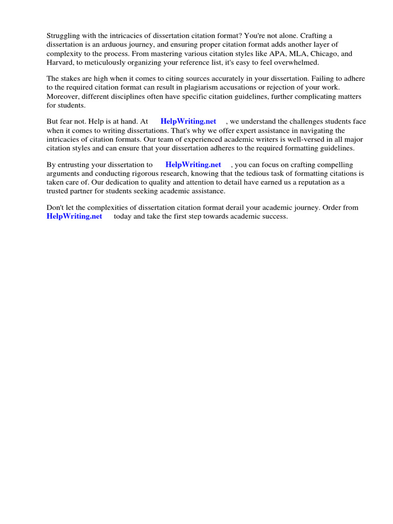 Dissertation Citation Format | PDF | Citation | Thesis