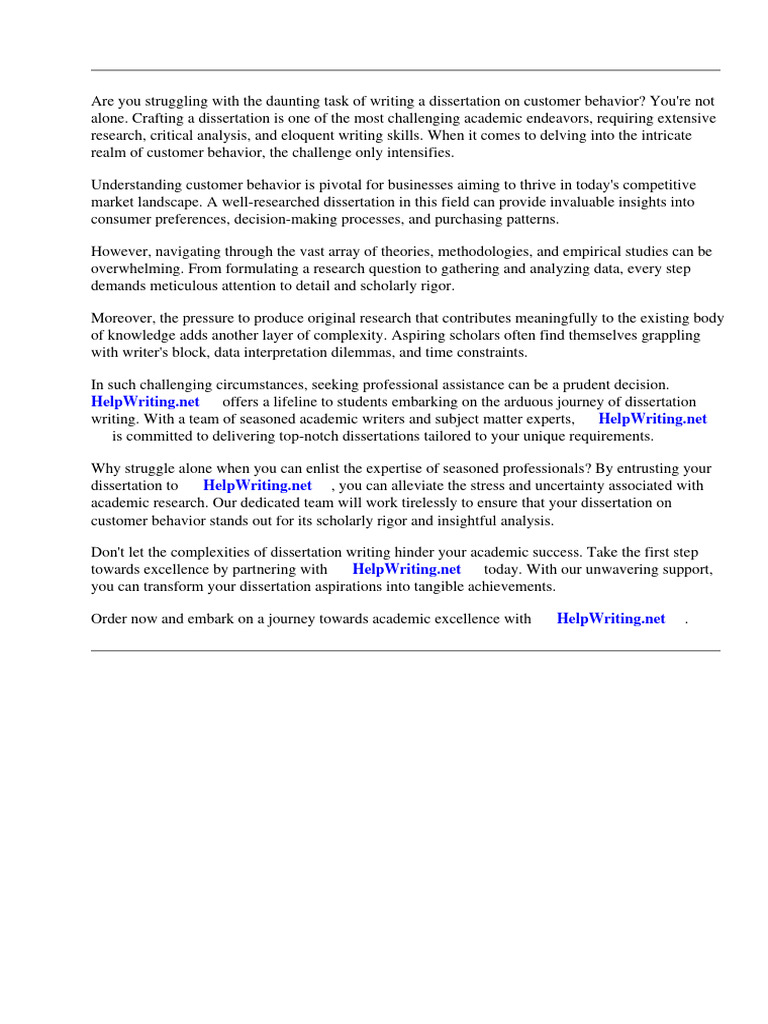 Dissertation Help for Aspiring Scholars | PDF | Consumer Behaviour ...