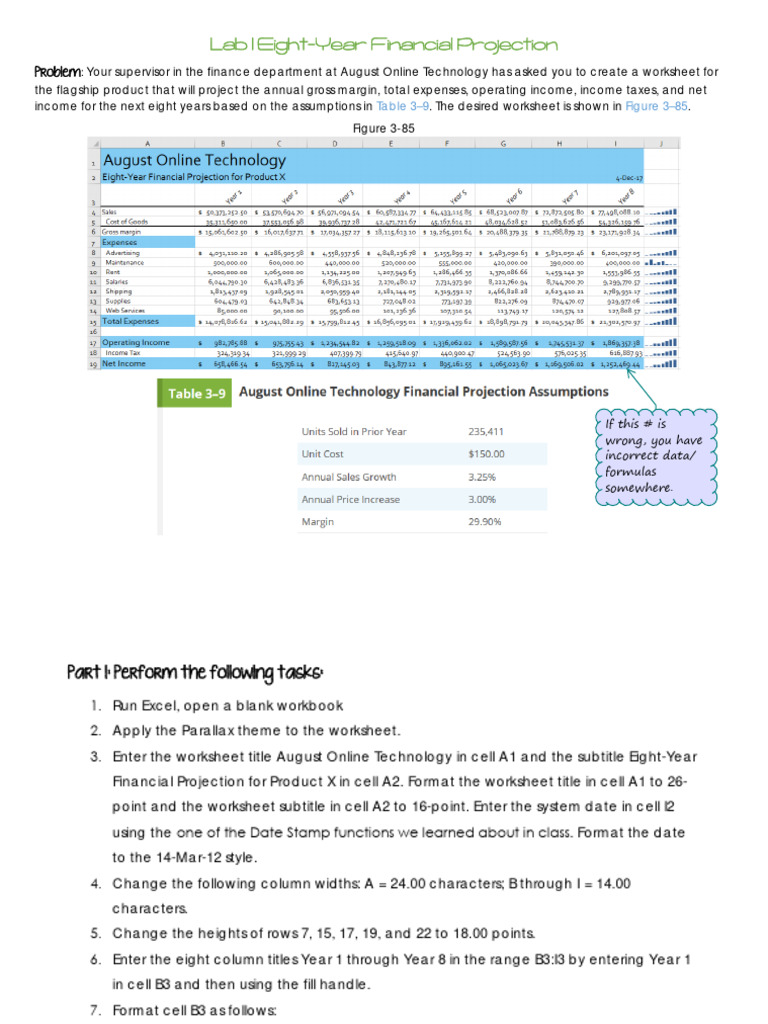 Excel Ch. 3 in The Lab 1 | PDF | Worksheet