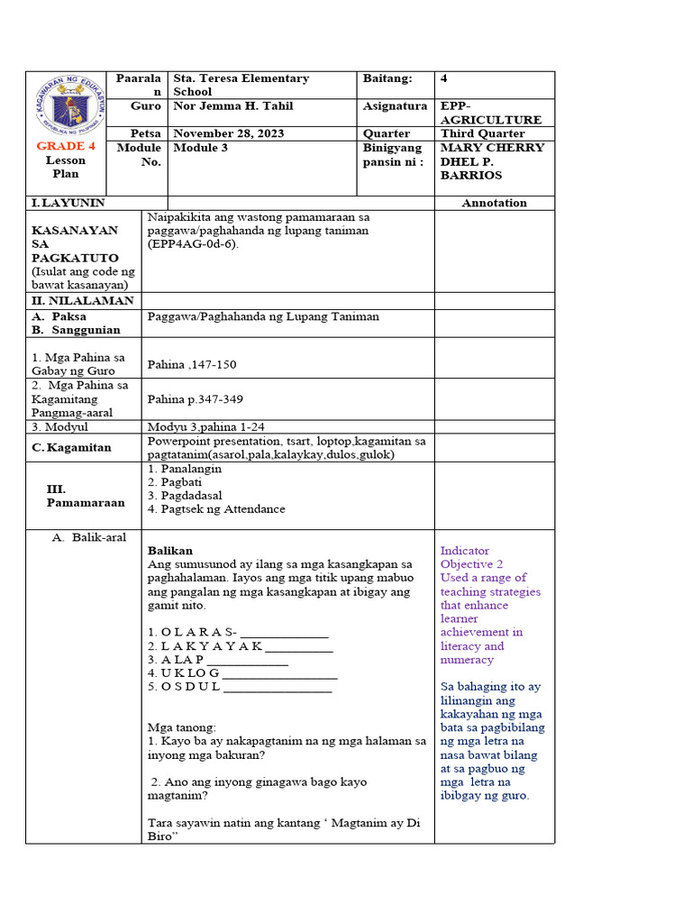 Demo Epp 4 Quarter 2 | PDF