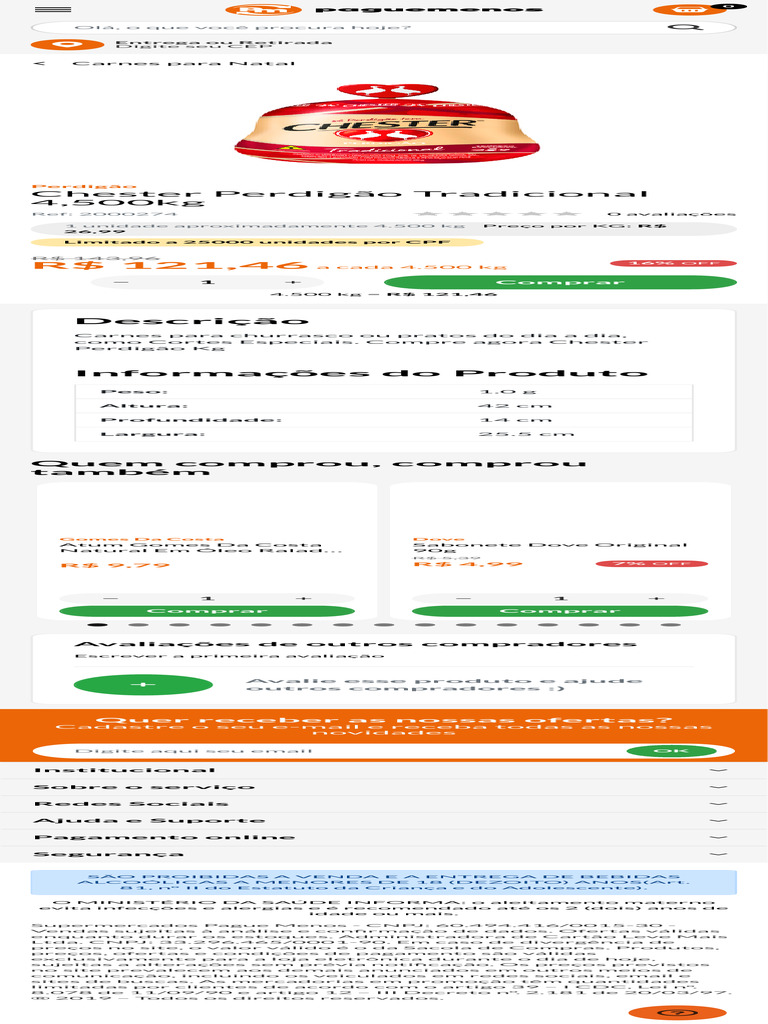 Chester Perdigão Tradicional 4,500kg Supermerca | PDF