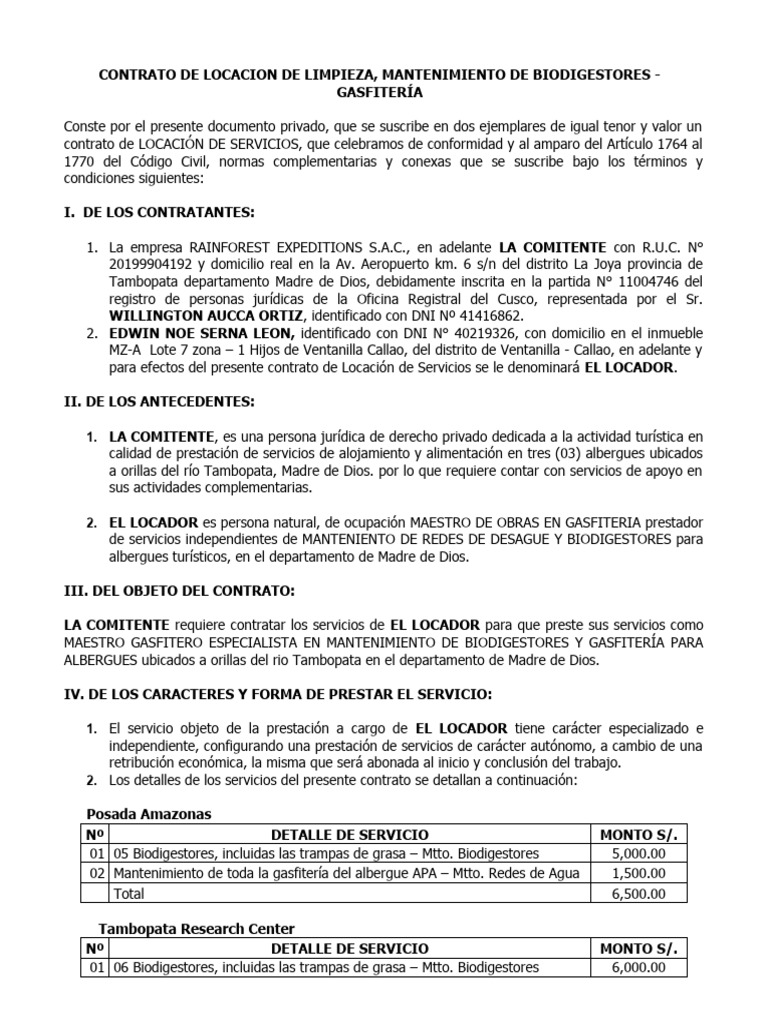 Edwin Serna Leon Limpieza de Biodigestores 2024 v2 | PDF | Derecho ...