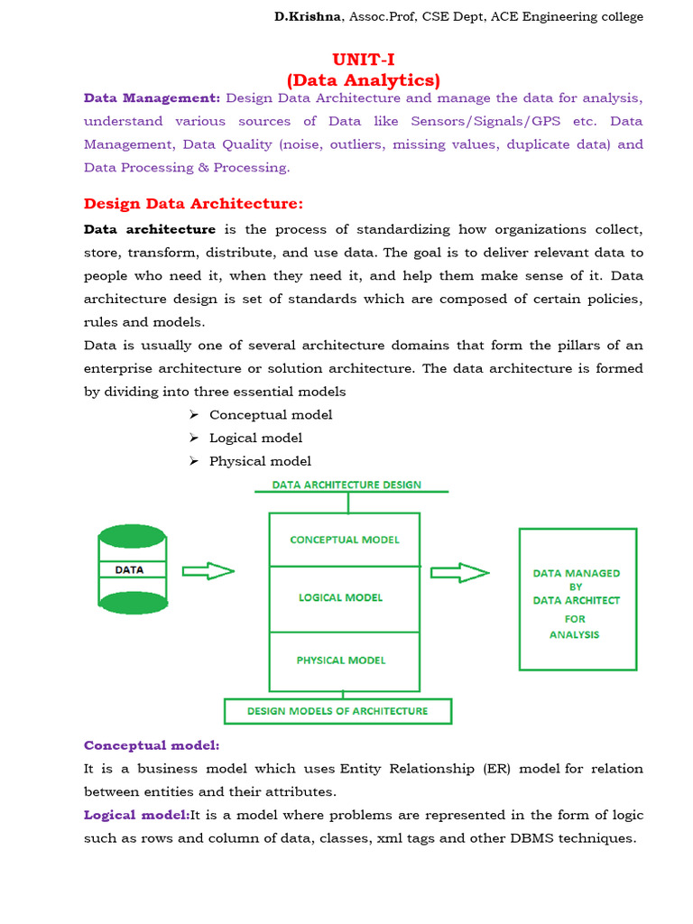 Unit-I (Data Analytics) | Download Free PDF | Data Compression | Outlier