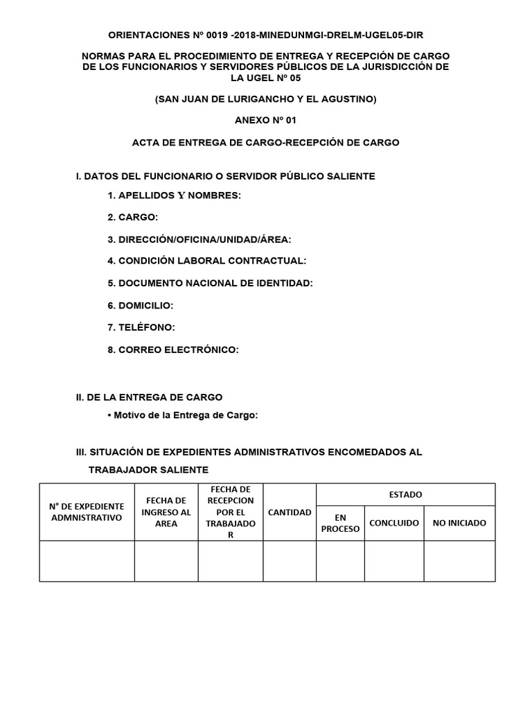 Formatos de Entrega de Cargo | PDF | Documento de identidad | Gobierno