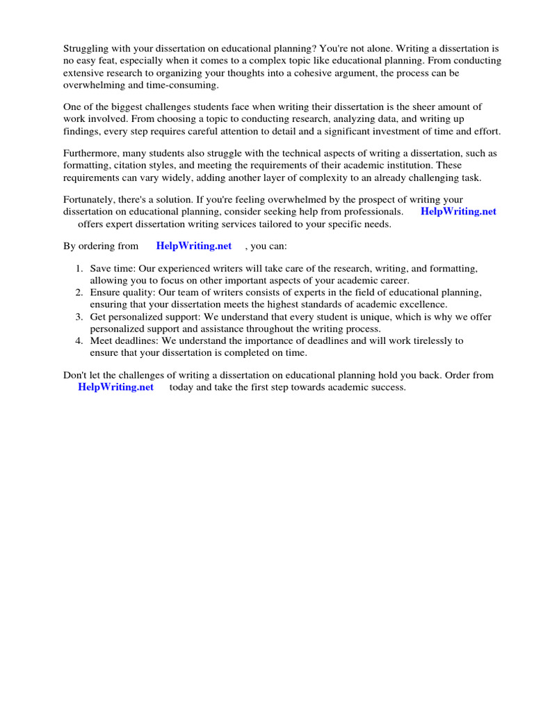 Dissertation On Educational Planning | PDF | Thesis | Thought Dissertation On Educational Planning | PDF | Thesis | Thought