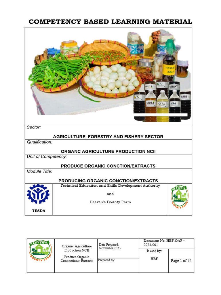 Organic Agriculture Concoction Module | PDF | Soil | Compost