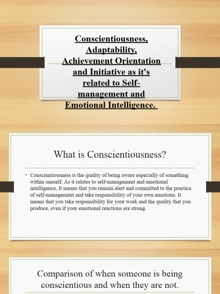 Presentation On Conscientious Etcetera | PDF | Goal | Feeling